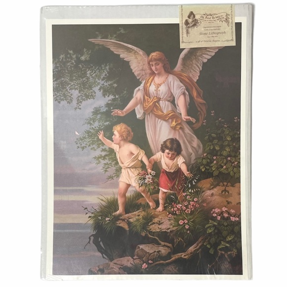 Vintage | Accents | Vintage Picture Guardian Angel Victorian Lithograph ...